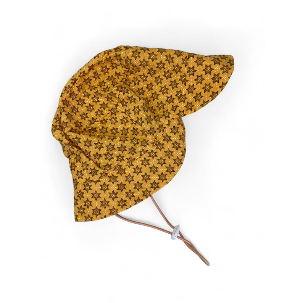 3-6M Mustard Yellow Star Shweshwe Hat - Shwe Shwe Baby – Petit Fox
