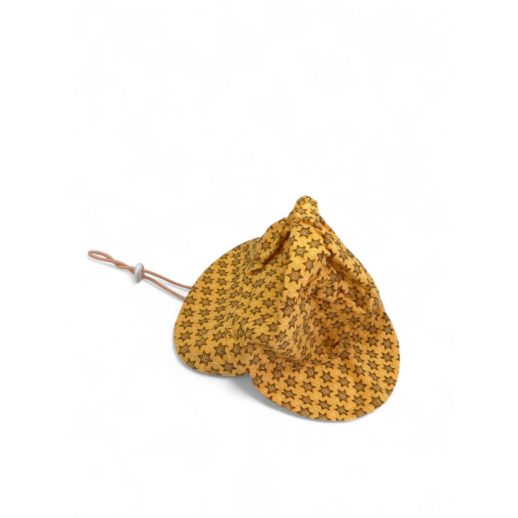 3-6M Mustard Yellow Star Shweshwe Hat - Shwe Shwe Baby – Petit Fox